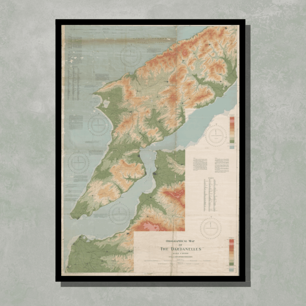 Orographic map of the Dardanelles 1915 - Kharita