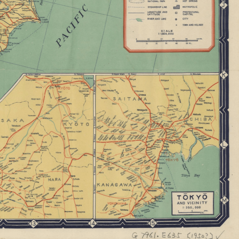 Tourist Map of Japan 1950 – Kharita