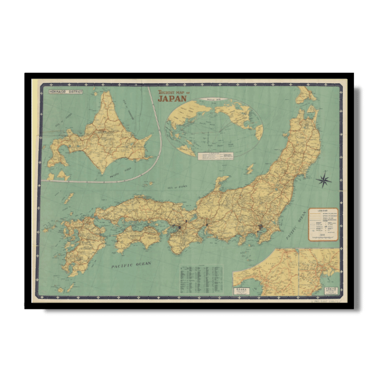 Tourist Map of Japan 1950 – Kharita